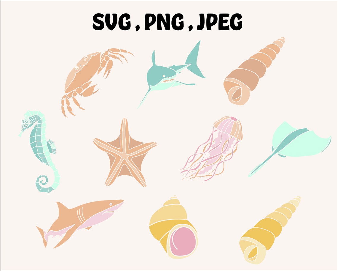 Under the Sea Sea Life SVG Bundle Underwater Creatures Sea Turtles Sea ...