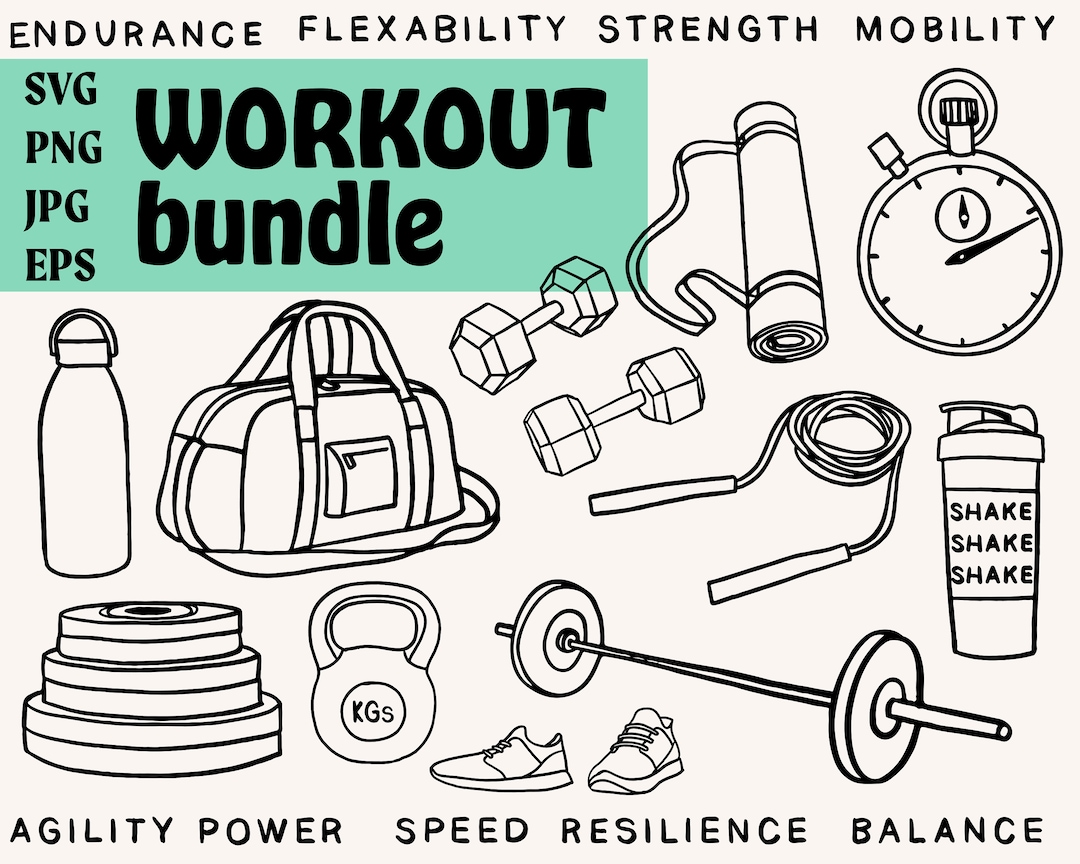 Workout SVG Bundle Workout Png, Sports Svg, Yoga Svg, Weight Lifting ...