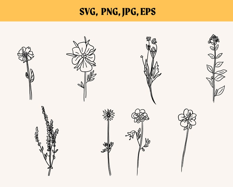 Wildflower SVG Bundle Flower Svg, Floral Svg, Wildflower Png, Wild ...