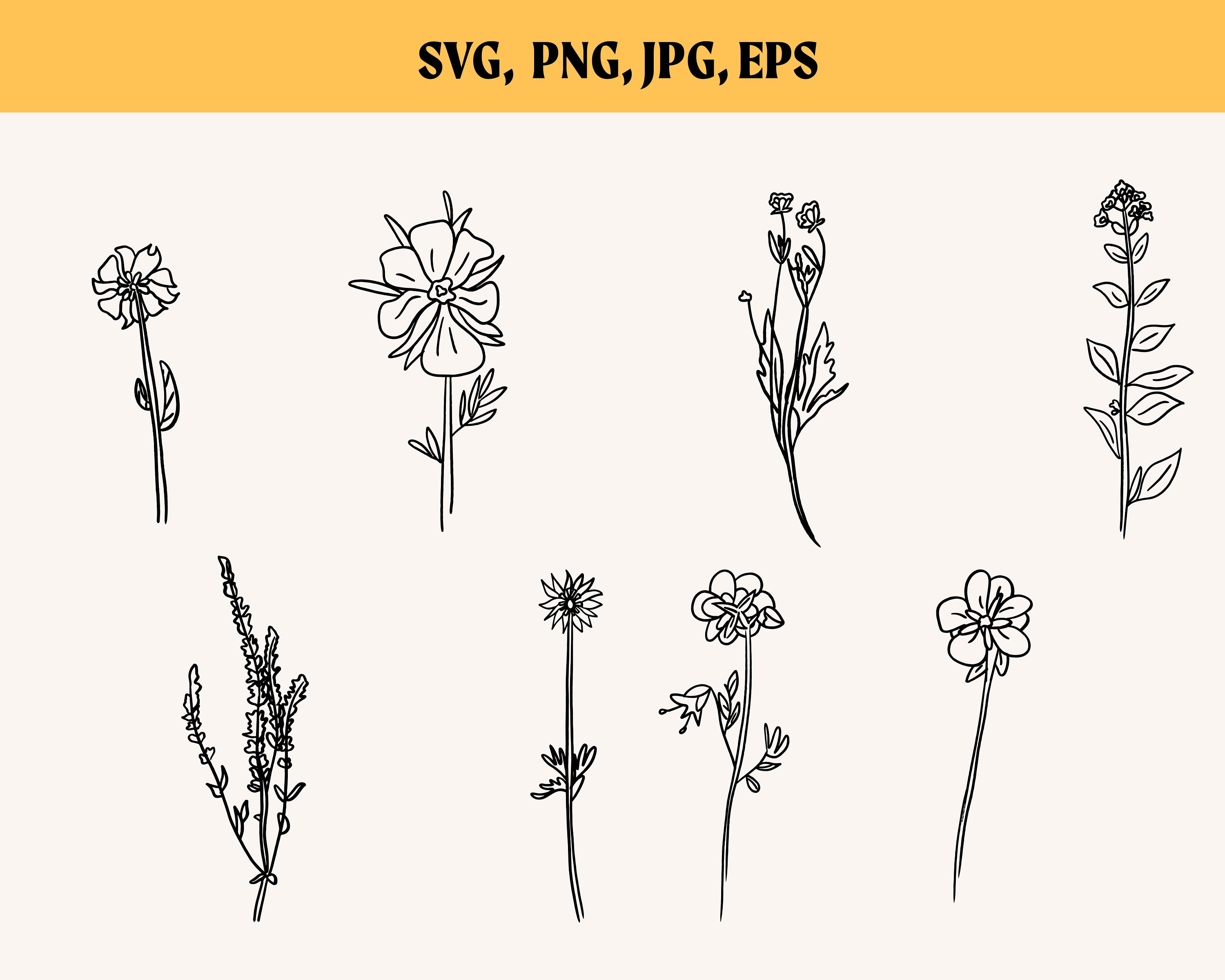 Wildflower SVG Bundle Flower Svg, Floral Svg, Wildflower Png, Wild ...