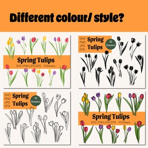 Spring Tulips SVG Bundle | Tulip Svg, Spring Flowers Svg, Floral Svg ...