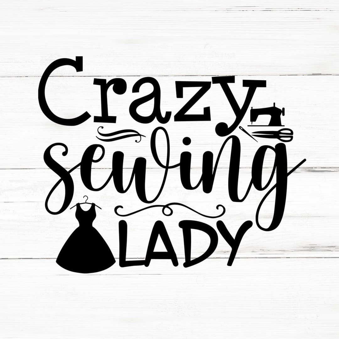 Crazy Sewing Lady Svg, Crazy Sewing Lady Png, Crazy Sewing Lady Bundle ...