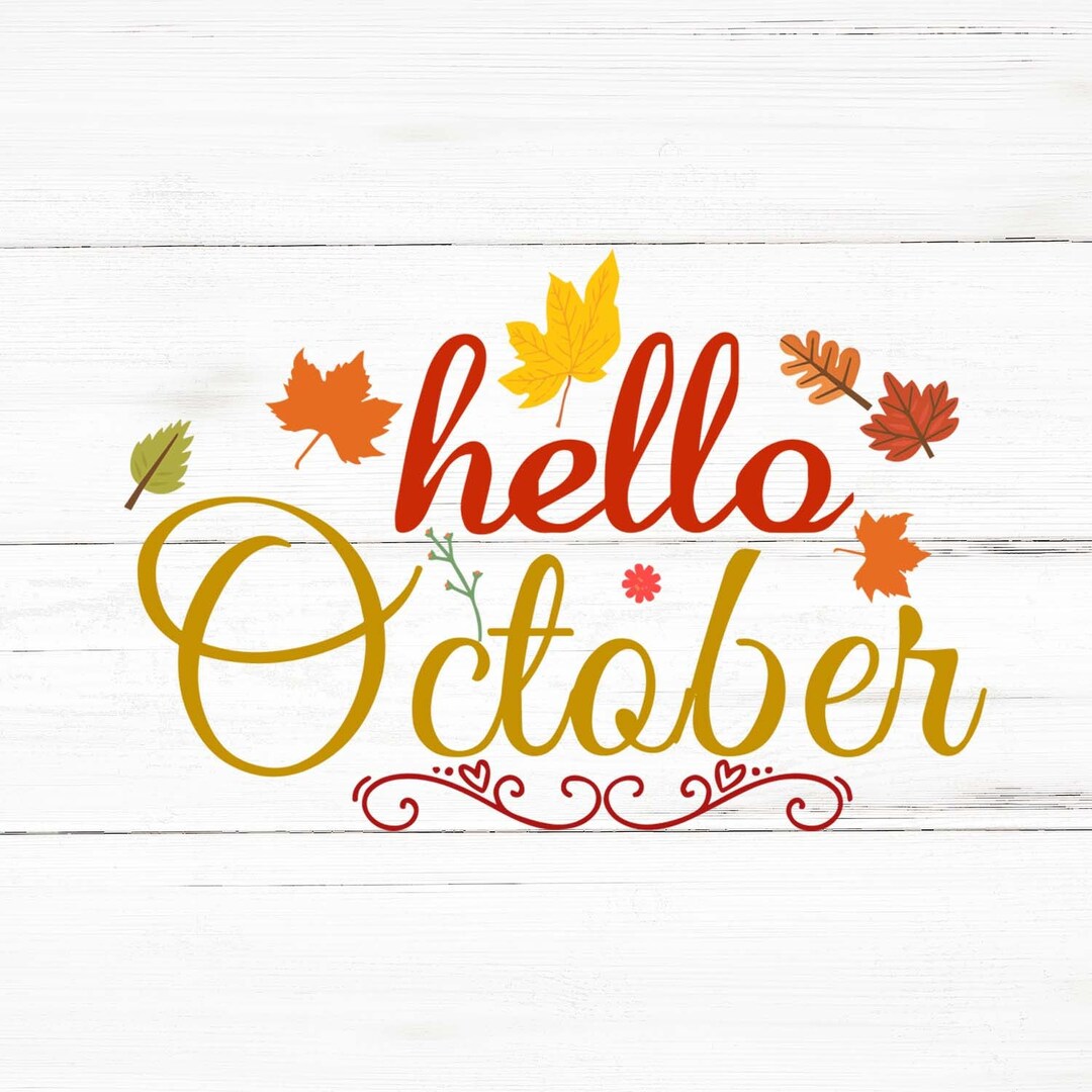Hello October Svg, Hello October Png, Hello October Bundle, Hello ...