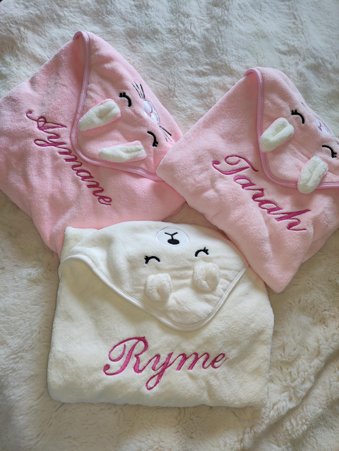 Personalized Embroidered Baby Bath Cape – Named Bath Towel – Baby Girl ...