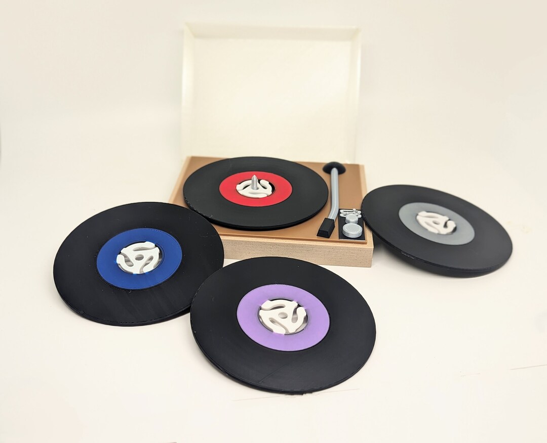 Record Player Coaster Set - Etsy