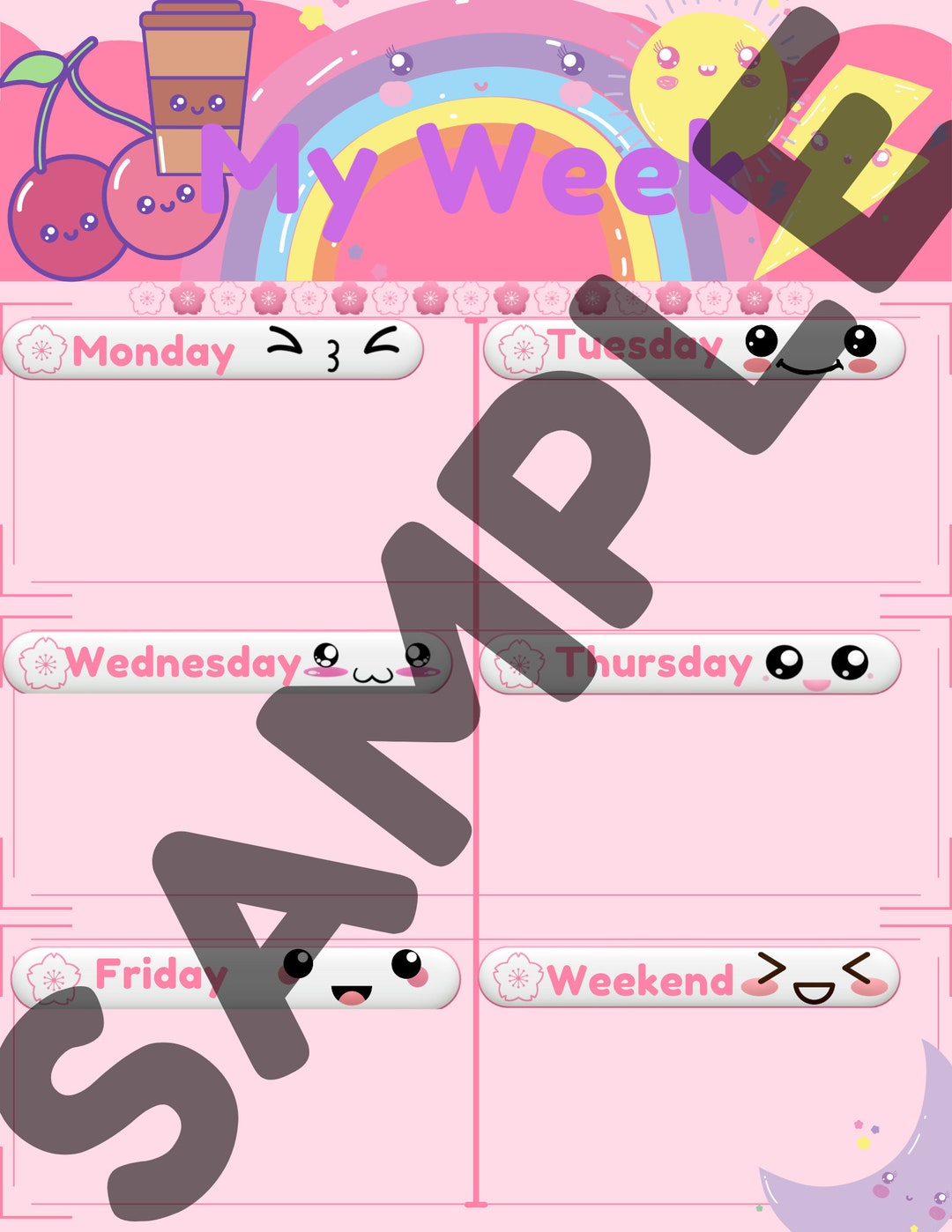 Kawaii Week Planner - Etsy