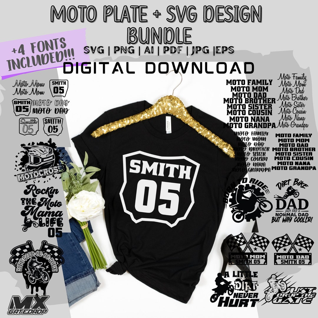 Dirt Bike Svg Racing Svg Motocross Svg Motocross Dirt Bike Plate Name ...