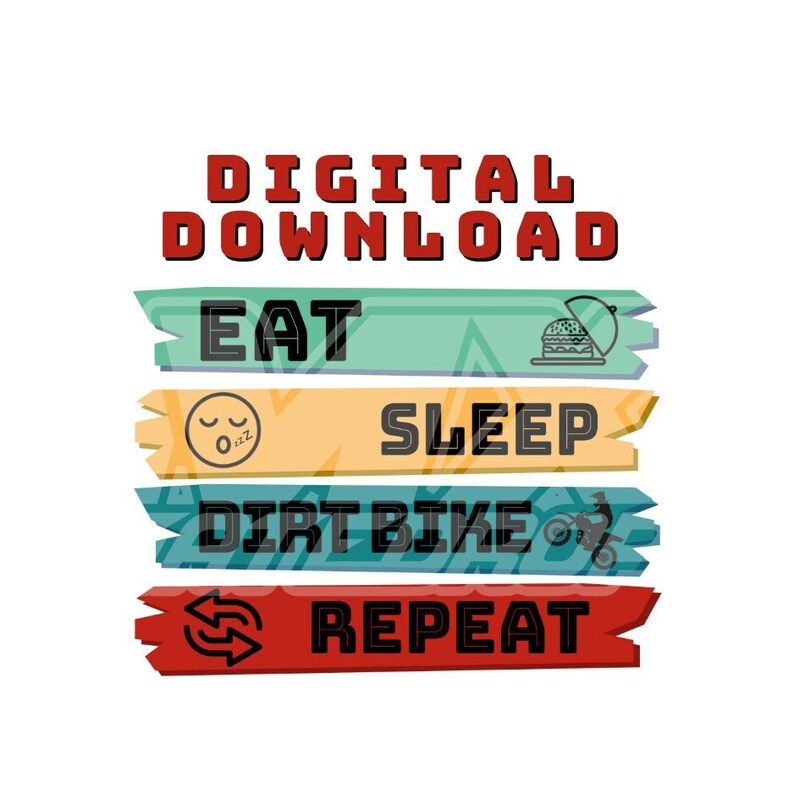 Eat Sleep Dirt Bike Repeat Svg-png Cricut Sublimation - Etsy