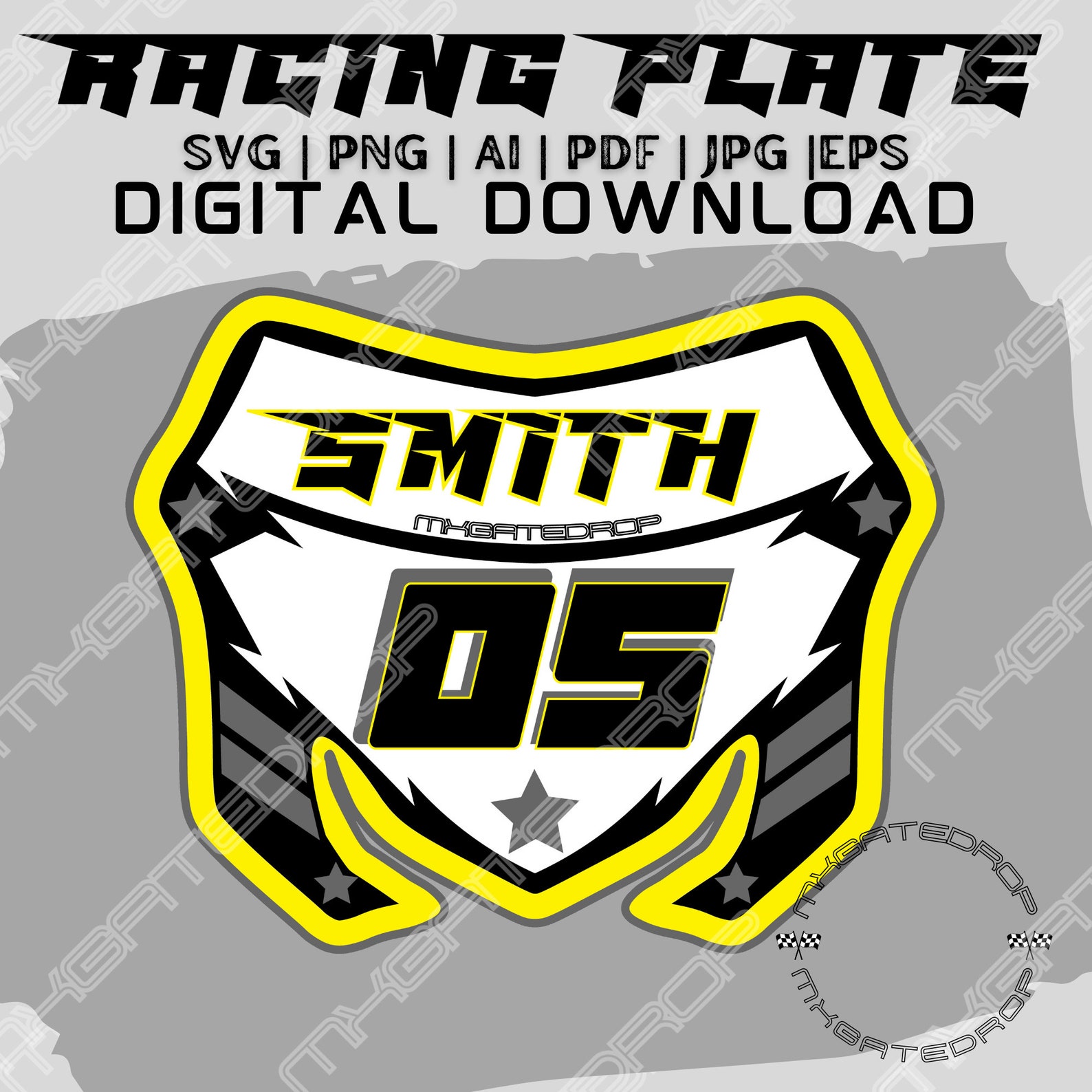 Motocross Dirt Bike Racing Plate Retro Name and Number - Etsy