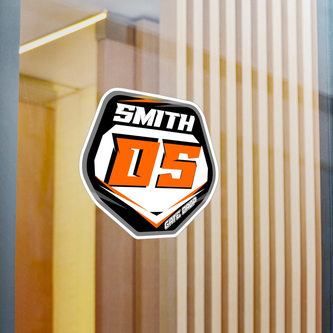 Motocross Personalized Name and Number Plate Sticker, Dirt Bike Custom ...