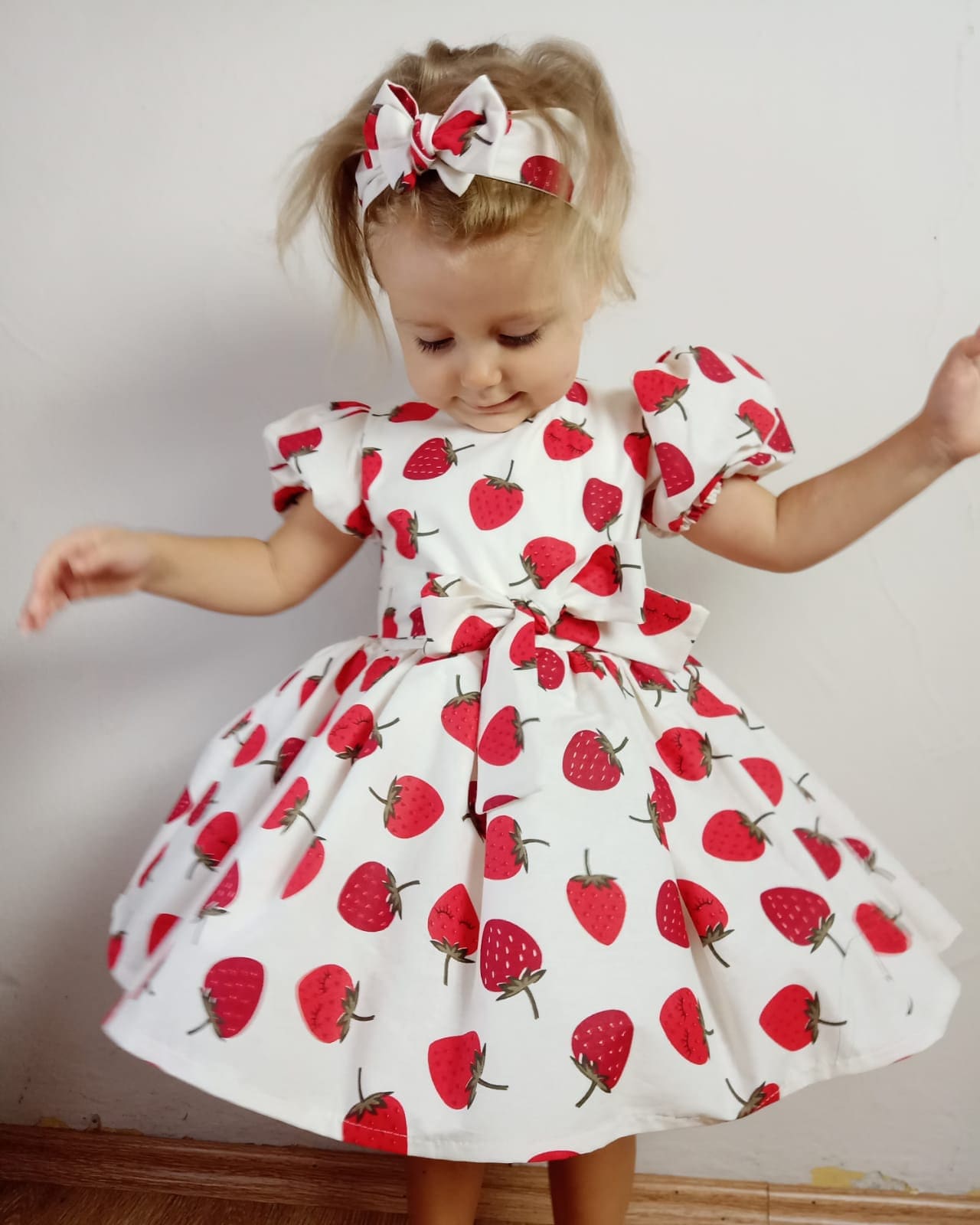 Handmade Girls Strawberry Dress From 0 to 12 Y/o, Party Dress for Girls ...