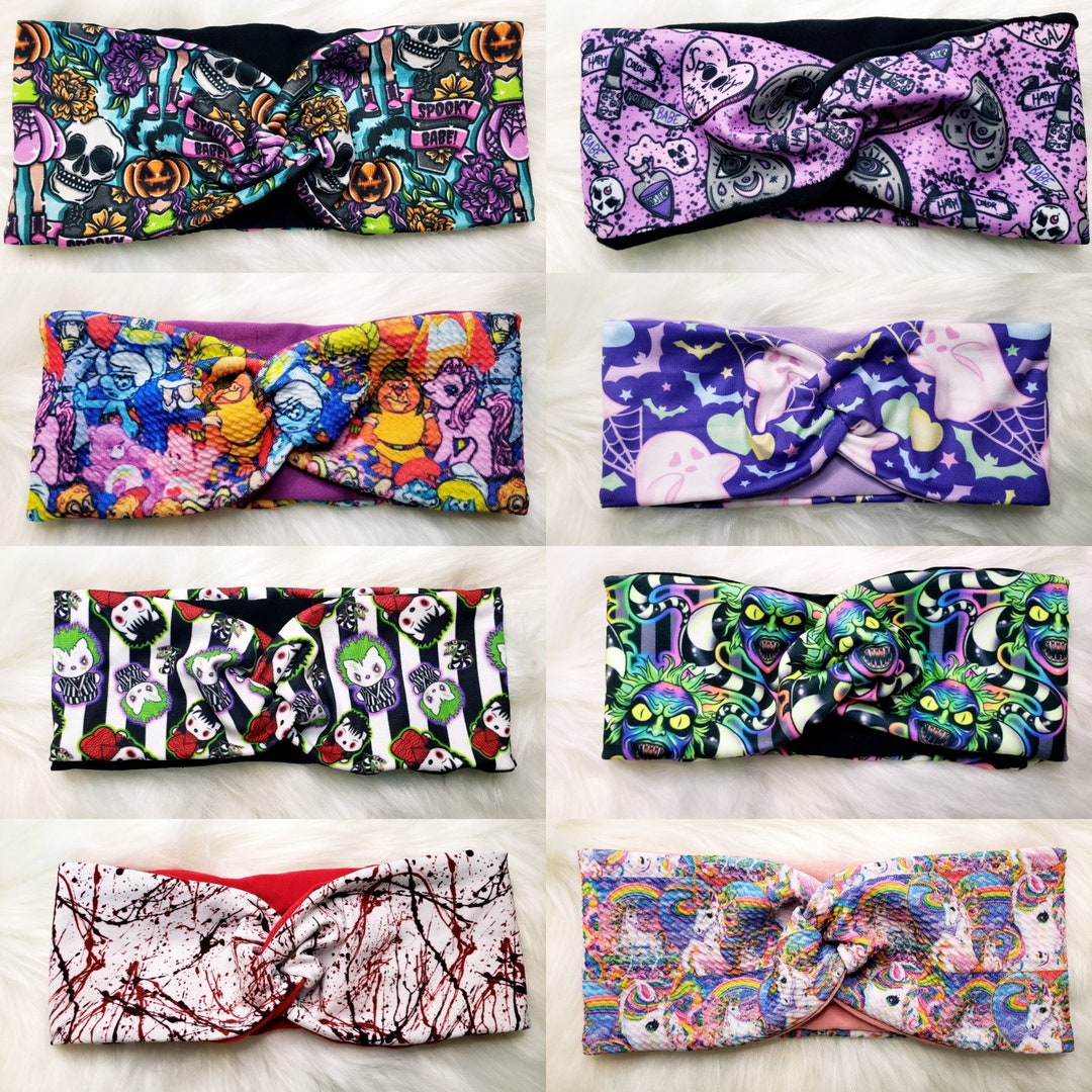 Stretch Twist Headbands/ Spooky Headbands/ Horror Headbands/ Halloween ...