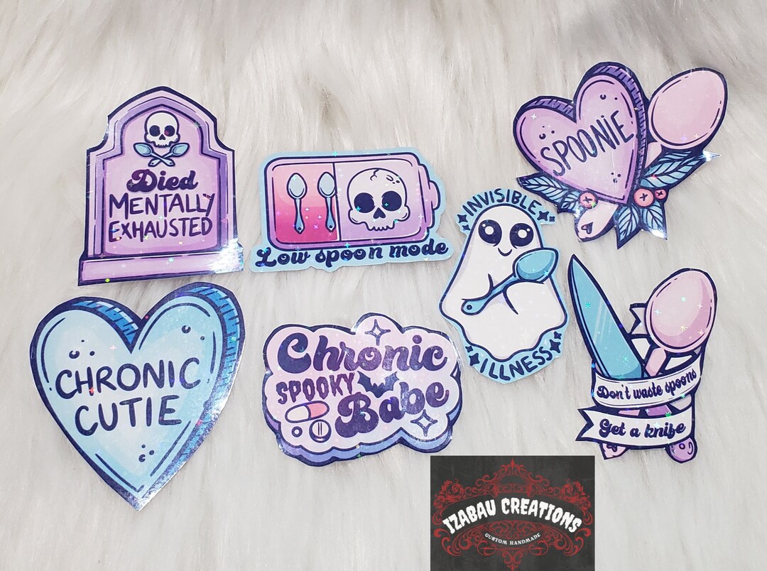 Chronic Illness Stickers / Sticker Pack / Mental Health / Pastel Goth ...