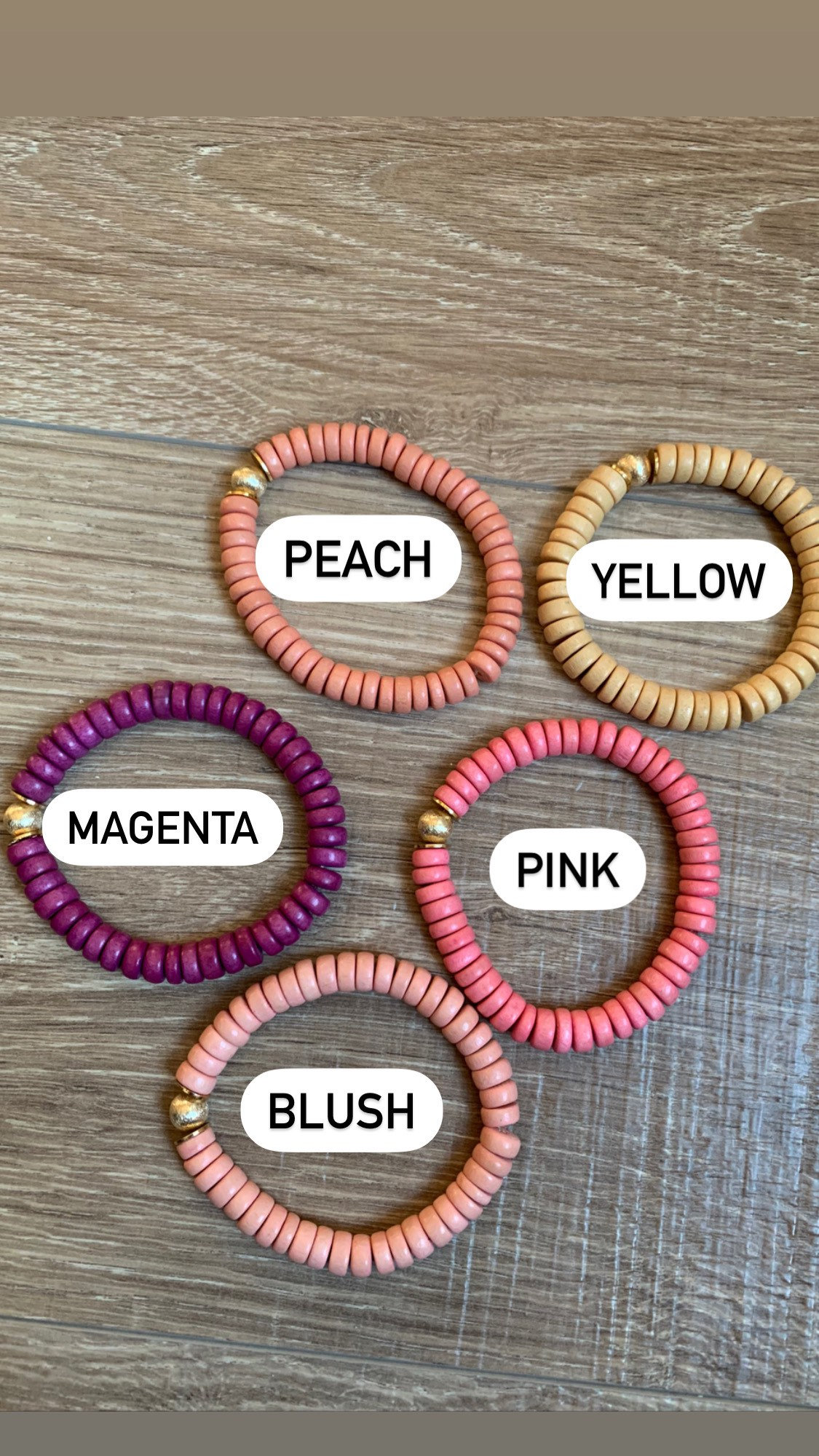 Chunky Wooden Bead Bracelet Stack/chunky Bracelet/wood Disc Bead ...