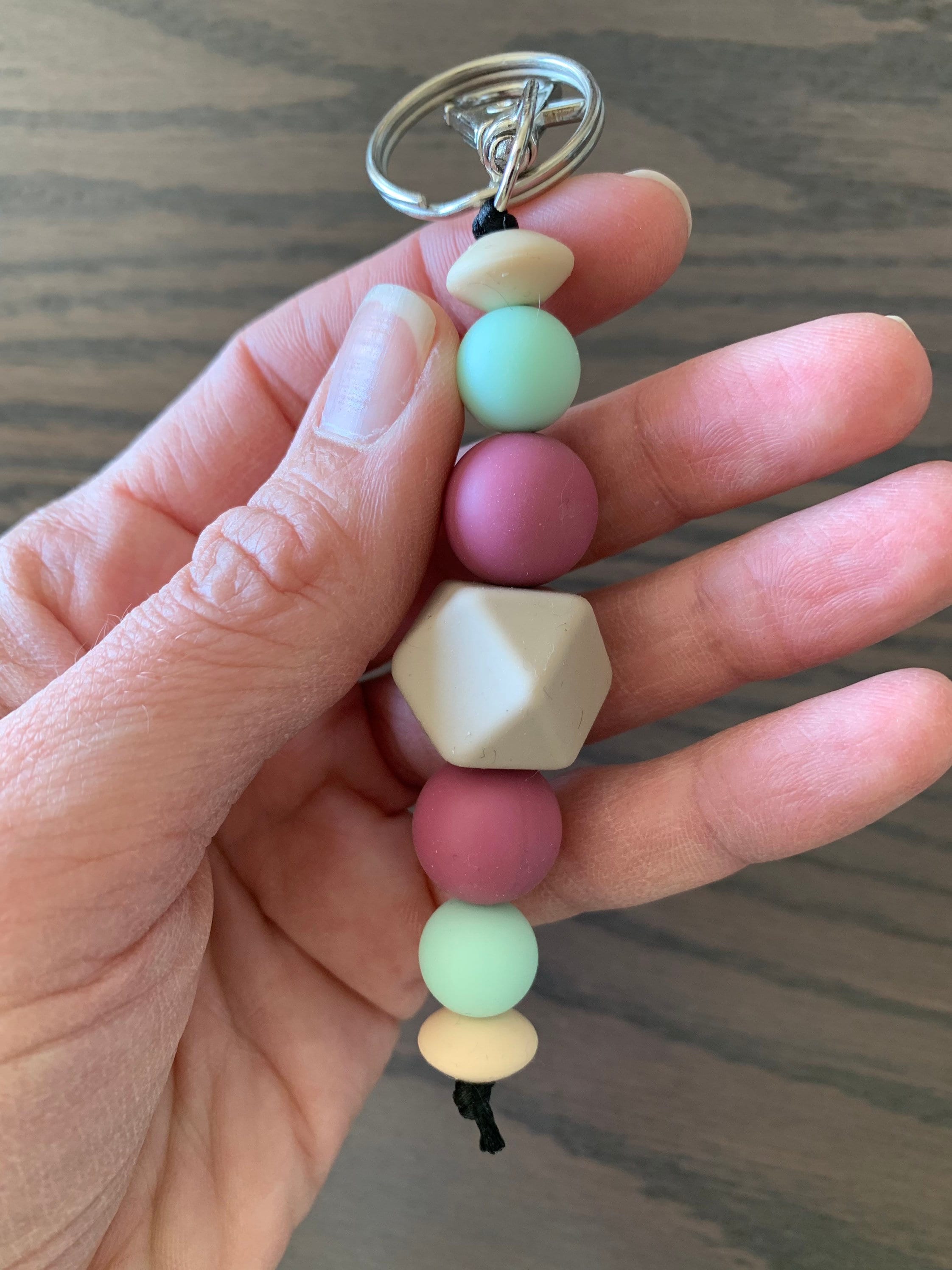 Beaded Keychain/silicone Beaded Keychain - Etsy
