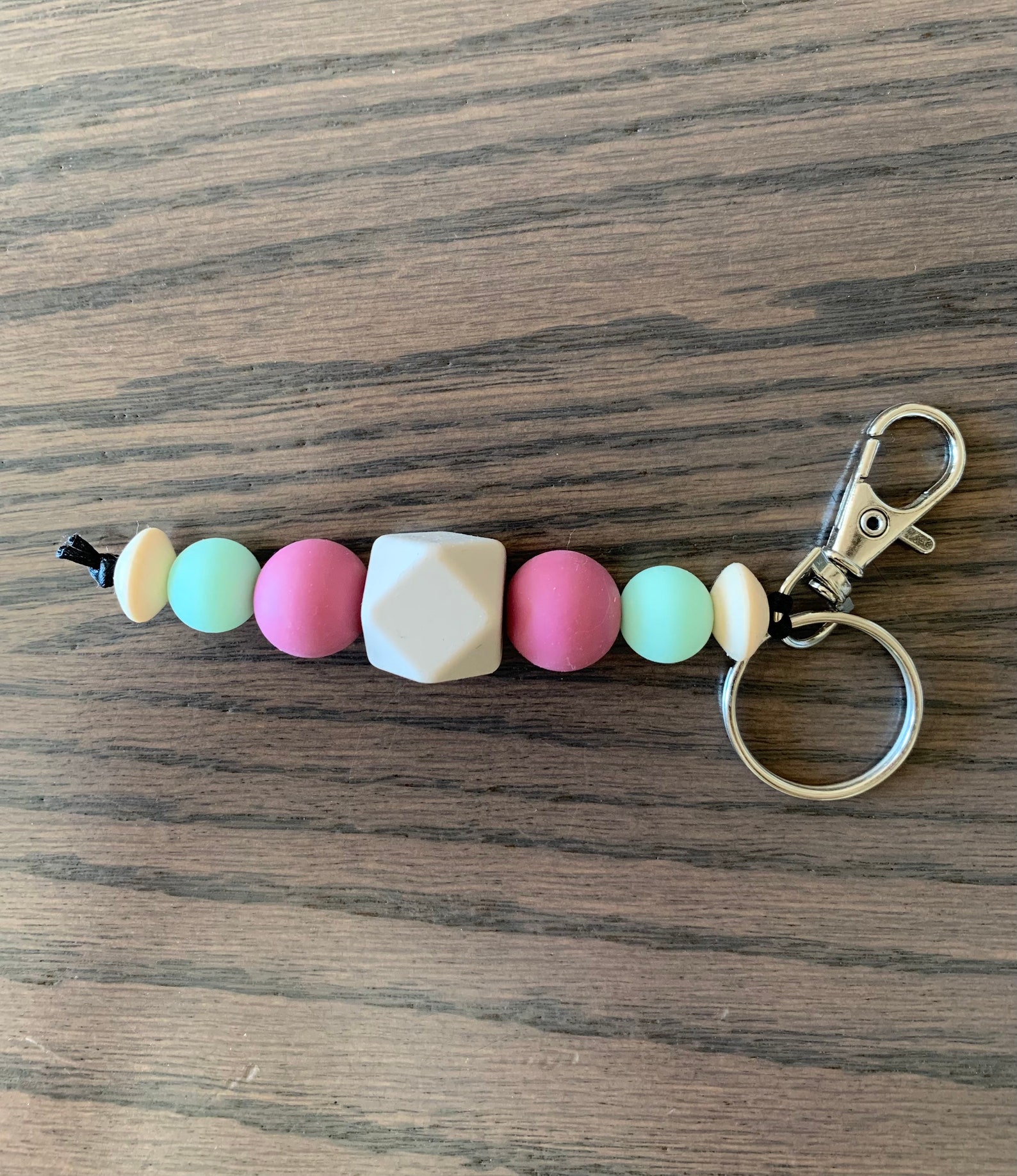 Beaded Keychain/silicone Beaded Keychain - Etsy