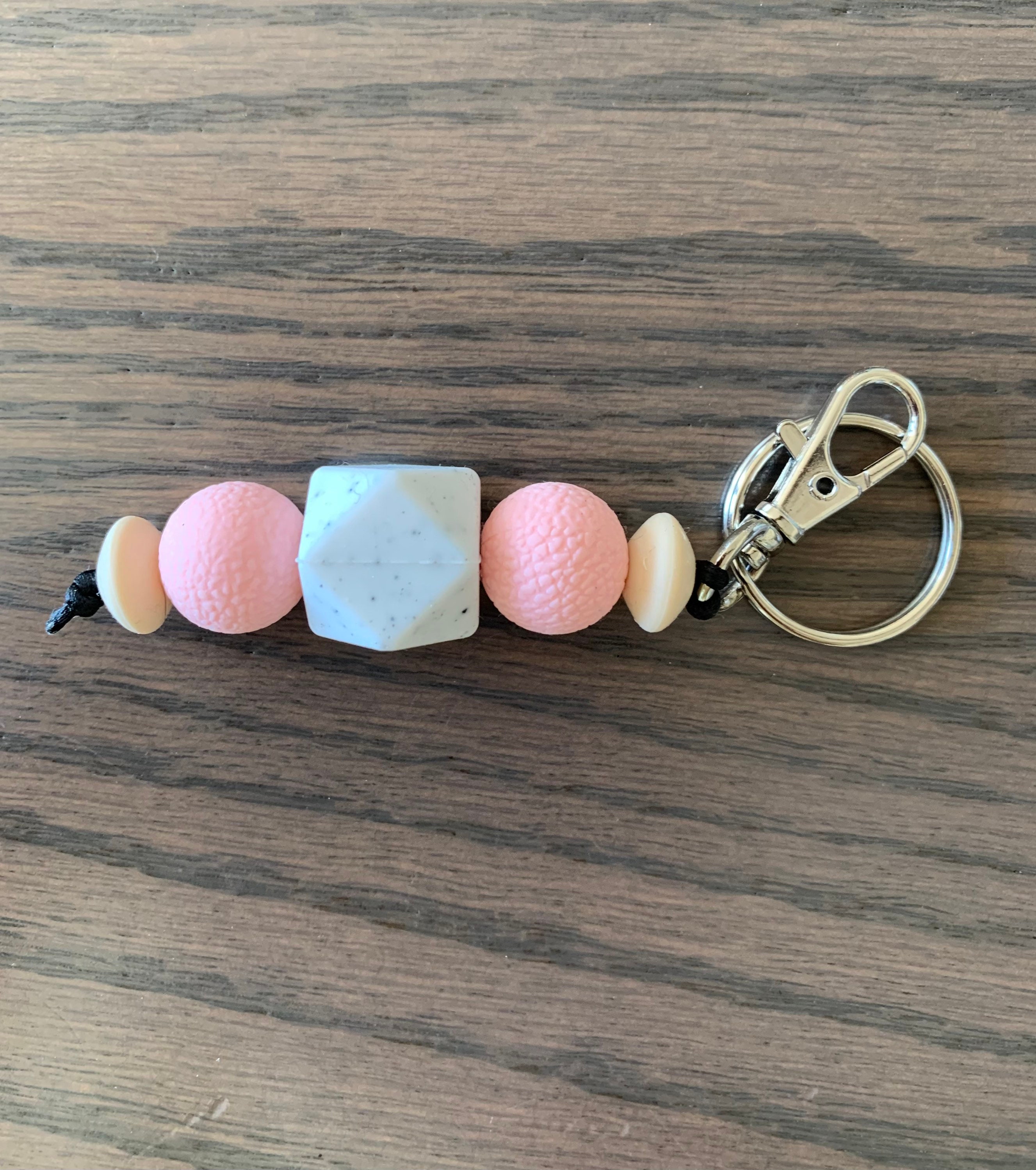 Beaded Keychain/silicone Beaded Keychain - Etsy