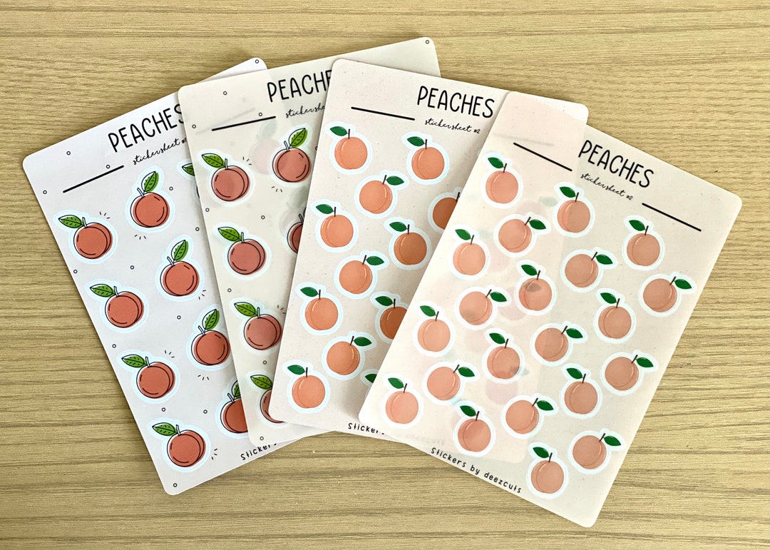Peaches Sticker Sheet Bullet Journal Planner Scrapbook - Etsy