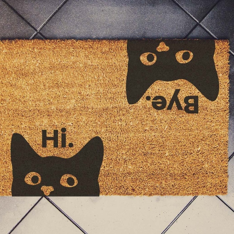 Personalized 2 Cat Door Mat - Etsy