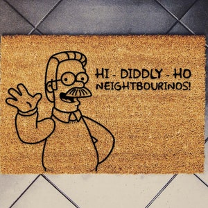Hi Diddly Ho Neighborino, TV Show Doormat, Funny Doormat, Funny Door ...