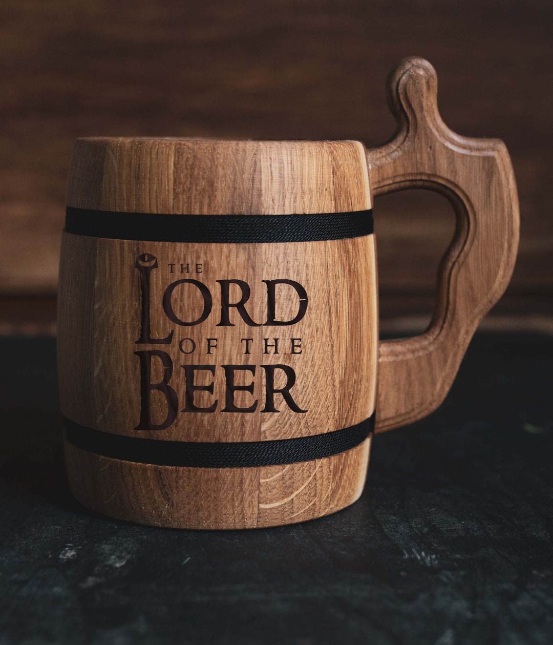 The Lord of the Beer Oak Wooden Beer Mug Wooden Beer Mug Tolkien - Etsy