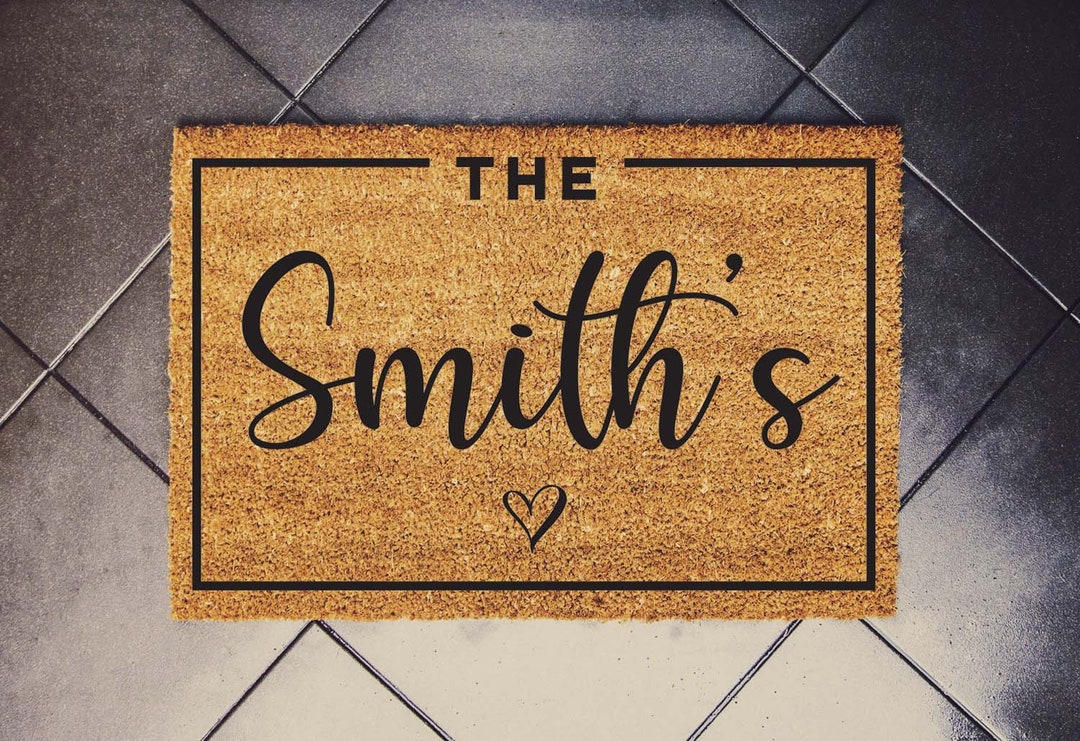 The Smiths Mat, Personalized Rug, Personalized Gift, Housewarming Gift ...