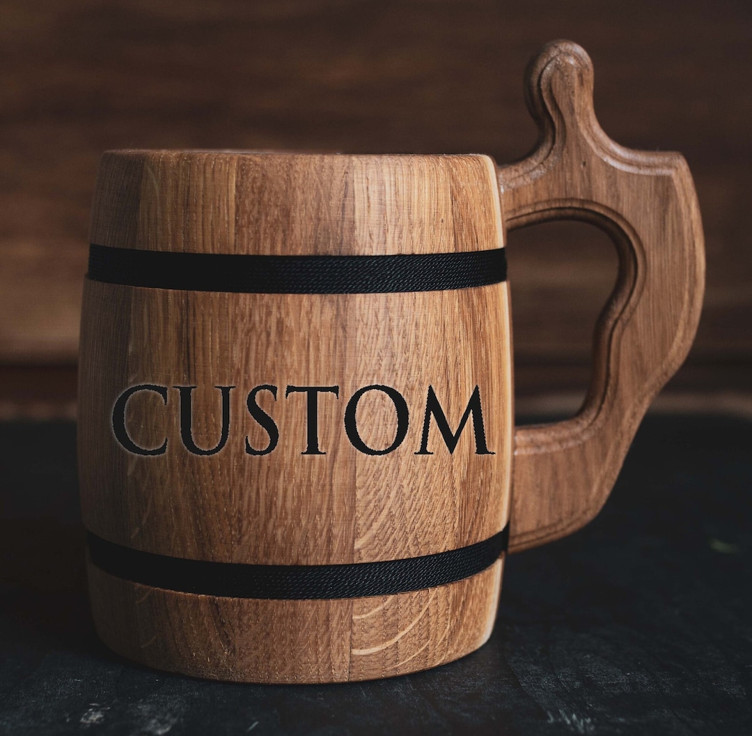Beautiful Custom Oak Wooden Beer Mug Wooden Beer Mug Tolkien 22OZ/ 0.6L ...