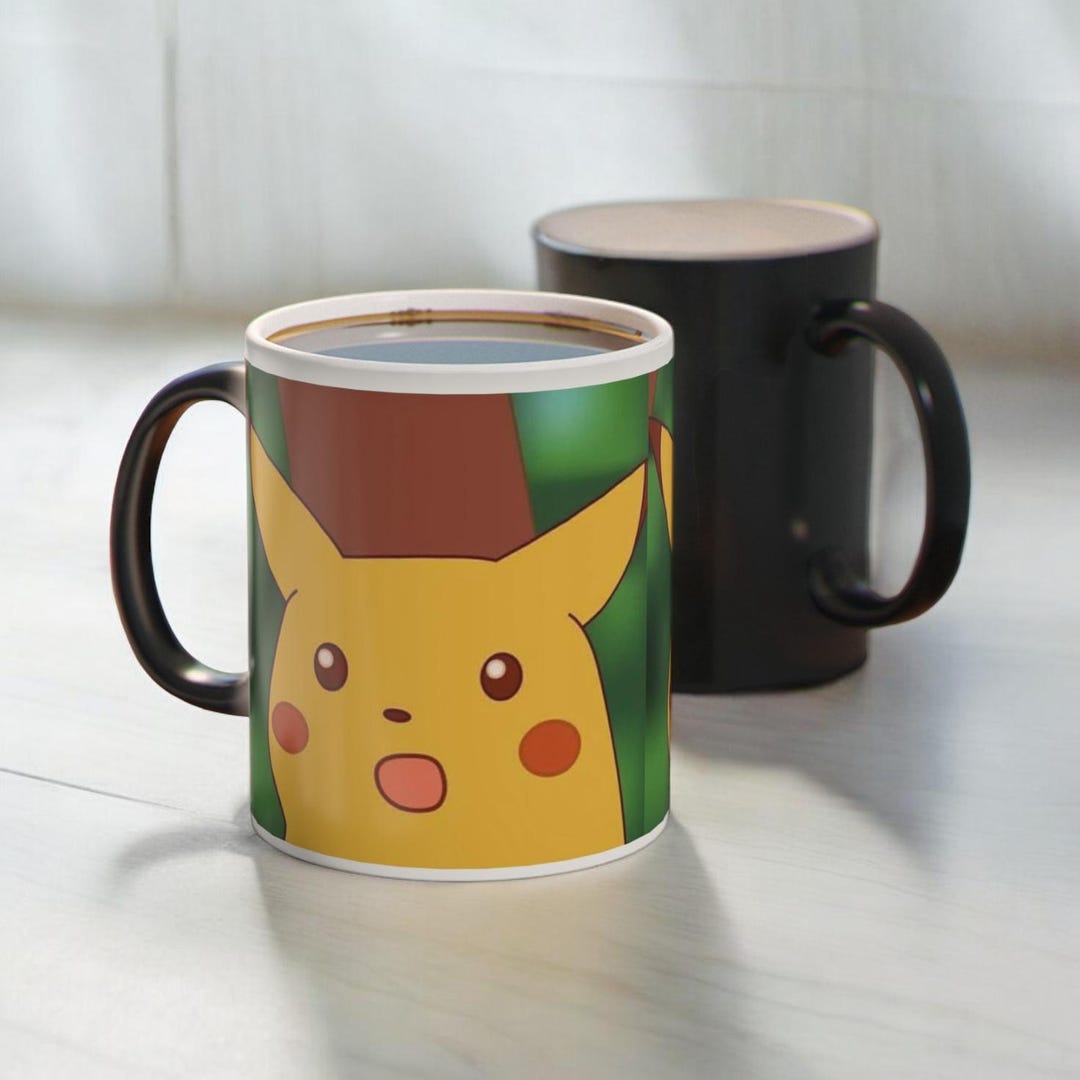 Surprised Pikachu Heat-changing Mug Magic Color-changing Pokémon Coffee ...