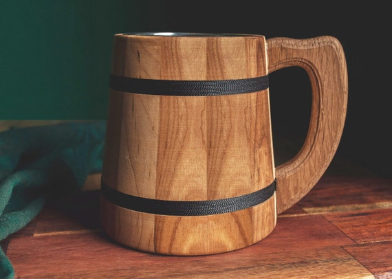 Beautiful Handmade Wooden Oak Mug Premium Quality 20 OZ/ 0.6L | Etsy