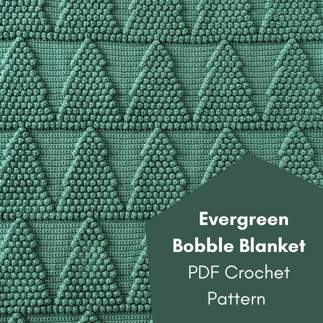 PDF Crochet Pattern - Evergreen Bobble Blanket - Beginner Crochet ...