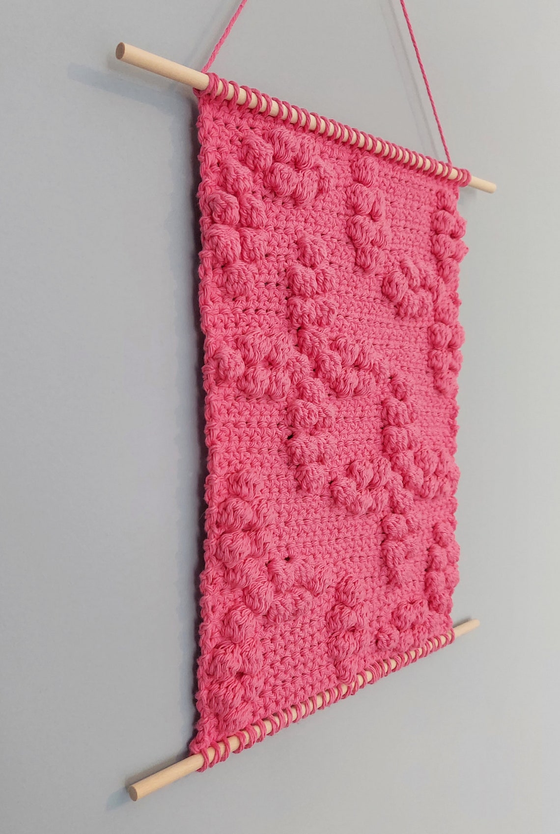 Petals in Pink Crochet Wall Hanging -spring Home Decor - Floral Wall ...