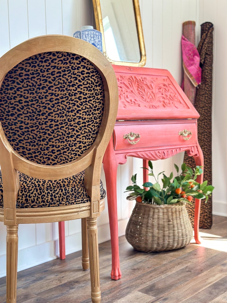 SOLD Elegant Leopard Print Accent Chair - Etsy