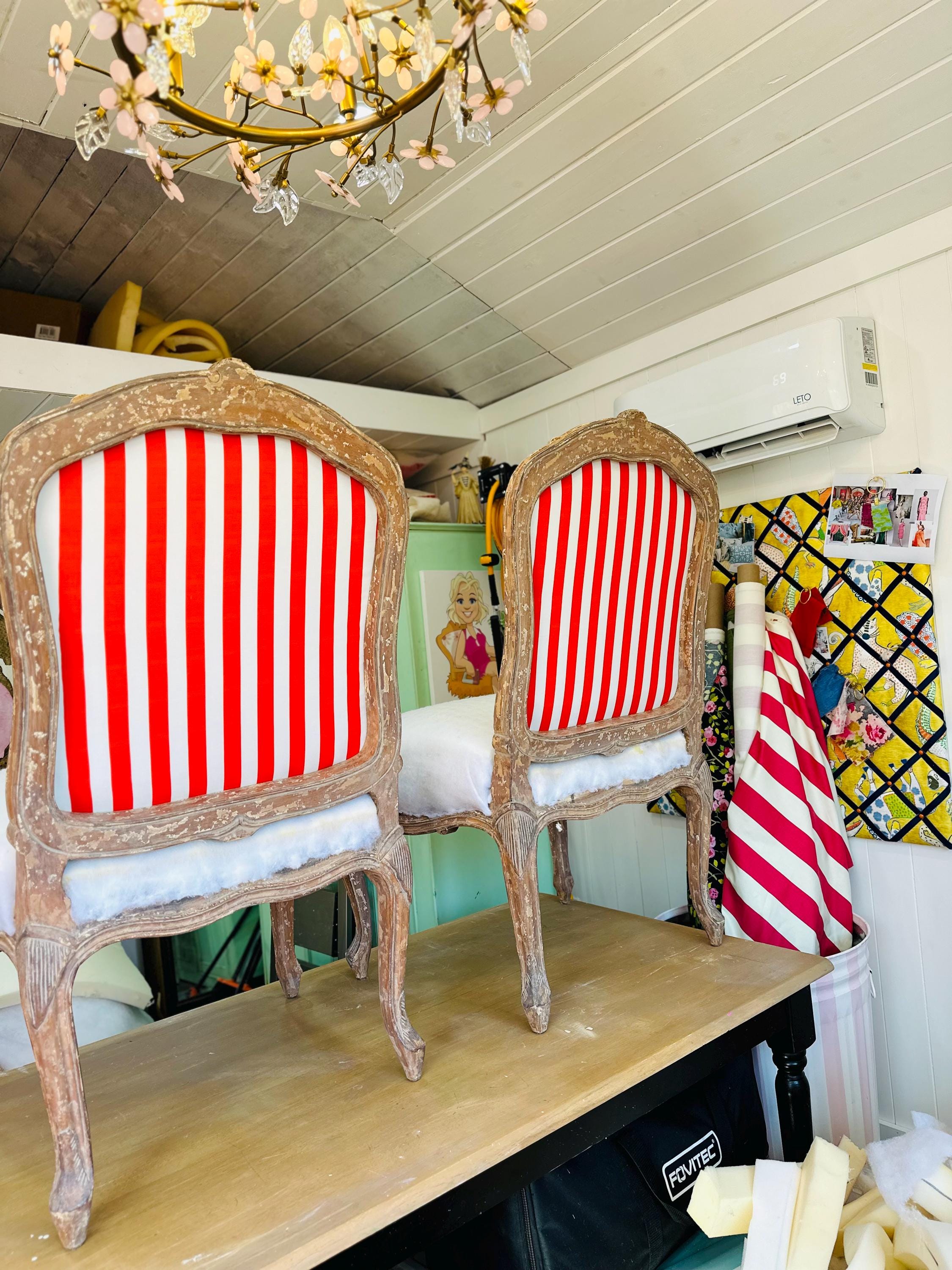 Vintage Cottagecore Accent Chair Bold Floral Yellow and Red Gingham ...