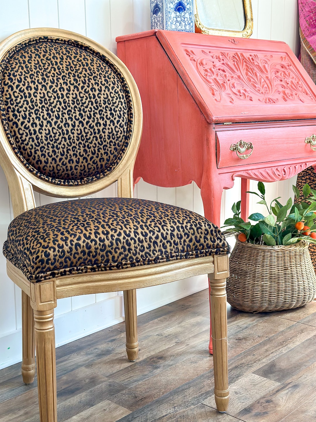 Elegant Leopard Print Accent Chair - Etsy