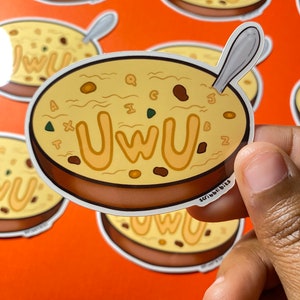 Cute Kawaii Uwu Soup Gloss Sticker 3x2.4 - Etsy