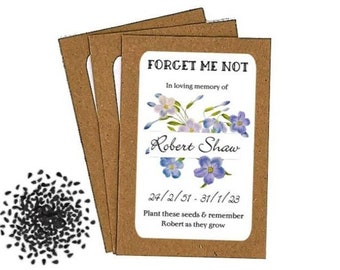30 Personalised in Loving Memory Funeral Memorial Remembrance Forget Me ...