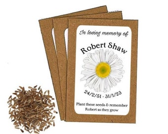 Personalised Funeral Favours Forget Me Not Flower Seed Packets ...