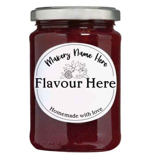 Personalised Jam Jar Stickers Strawberry Jam Jar Labels Custom Business ...