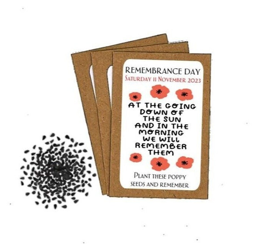 Remembrance Day Personalised Poppy Seed Packets Envelopes | School ...