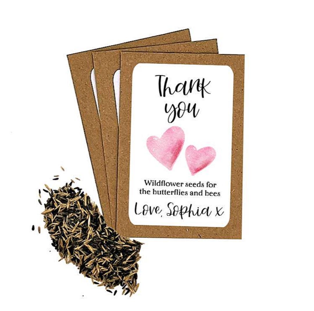 Personalised Thank You Seed Packets Envelopes | Wildflower Seeds ...
