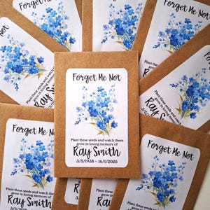 Personalised Funeral Forget Me Not Flower Seed Packets Envelopes With ...