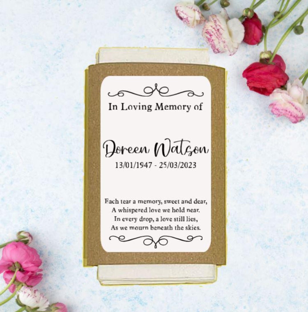 Personalised Funeral Tissues in Loving Memory Funeral Favours ...