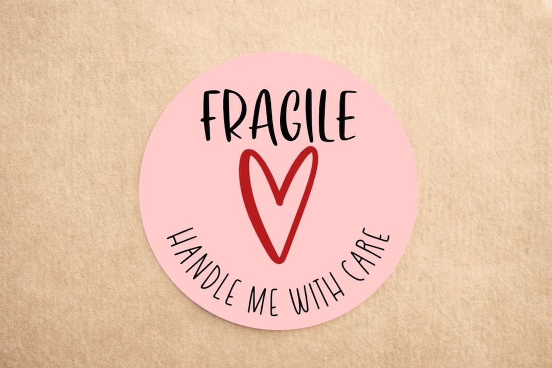 Pink Fragile Stickers | Handle Me With Care | Business Stickers ...