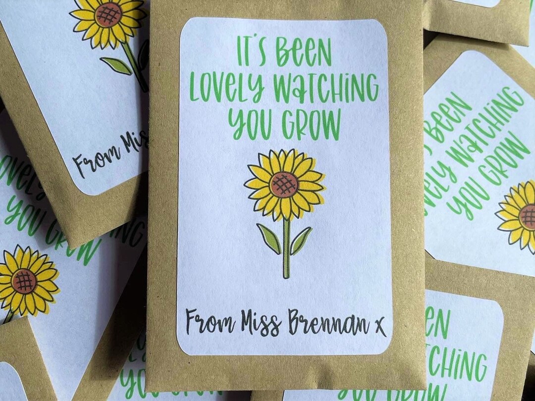 Personalised Teacher Seed Packets Envelopes With Sunflower Seeds | End ...