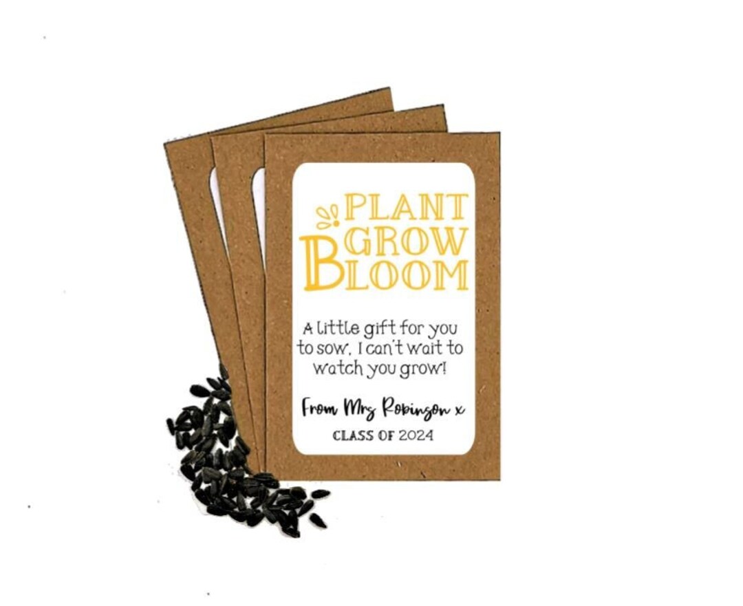 Personalised Teacher New Class Back to School Gift Teacher Seed Packets ...