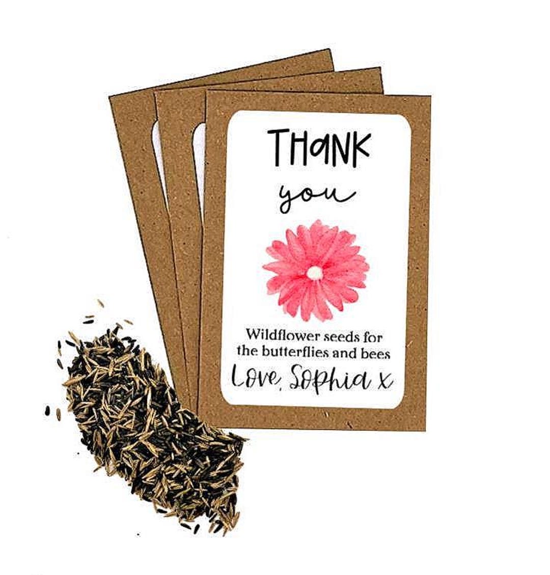 Personalised Thank You Seed Packets Envelopes | Wildflower Seeds ...