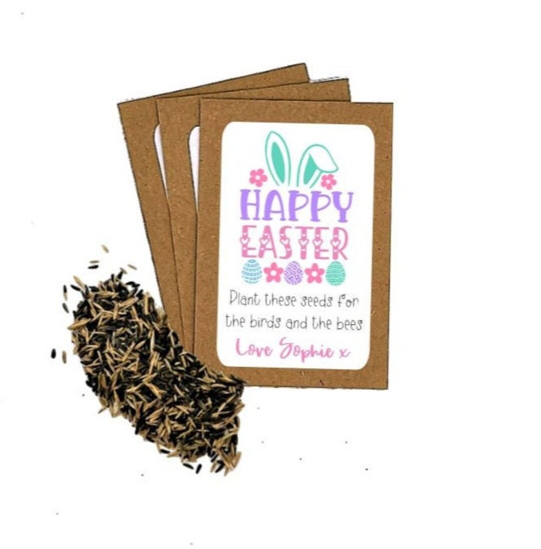 Personalised Happy Easter Gift Seed Packets Envelopes Wildflower Seeds ...