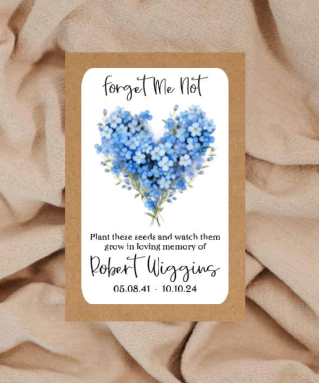 Forget Me Not Funeral Favour Envelopes Filled With Seeds - Personalised ...