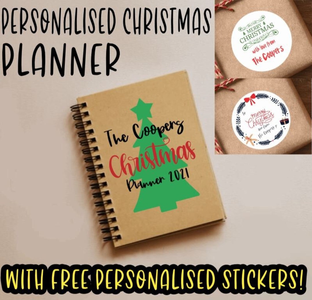 A5 Personalised Christmas Planner Notebook Notepad Kraft Book - Ideal ...