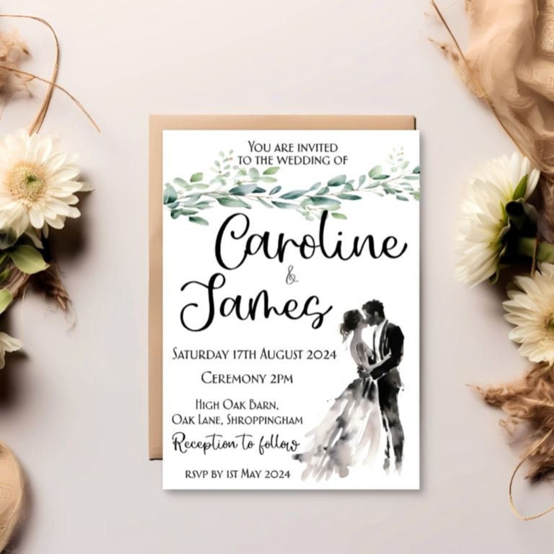 Personalised A5 First Dance Wedding Invitations With Envelopes ...